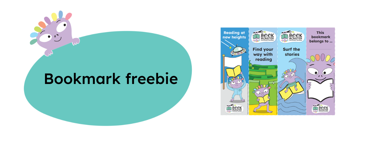 Book Monster Decodable Readers Bookmark Freebie | Tag | School Books ...
