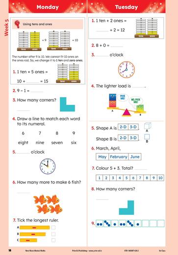 New Wave Mental Maths: 1st Class (New 2024 edition) | Prim-Ed Publishing
