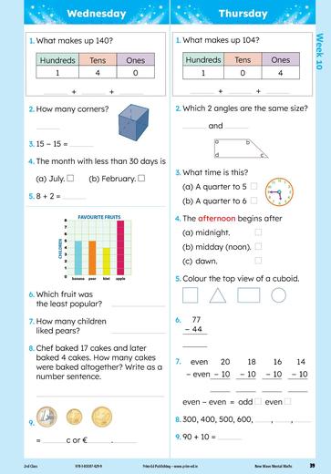 New Wave Mental Maths: 2nd Class (New 2024 edition) | Prim-Ed Publishing