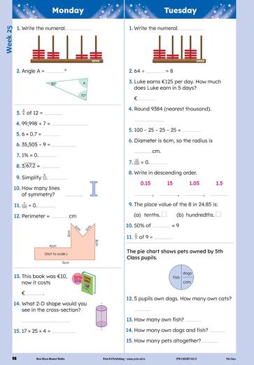 New Wave Mental Maths: 5th Class (2025 edition) | Mathematics | 5th Class