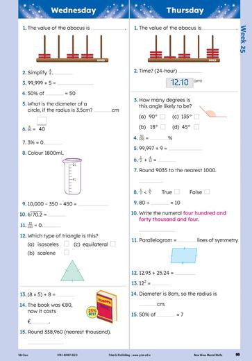 New Wave Mental Maths: 5th Class (2025 edition) | Mathematics | 5th Class