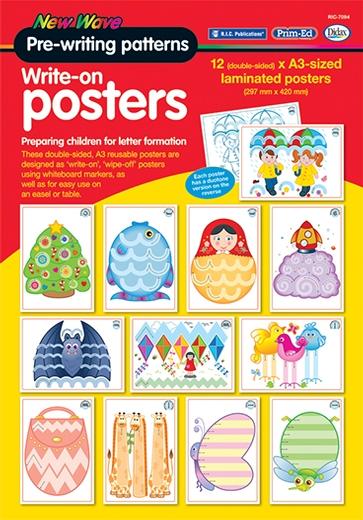 New Wave Pre-writing Patterns Write-on Posters | Preschool, Junior Infants