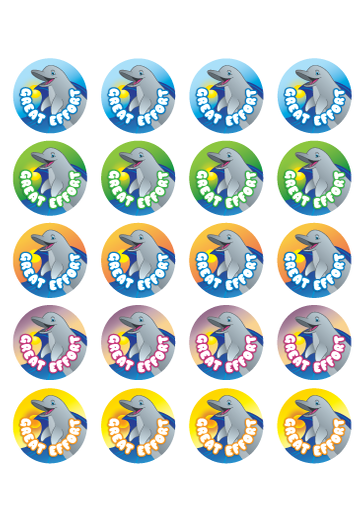 Dolphin: Great Effort Merit Stickers - 100 Pack | General | Preschool ...