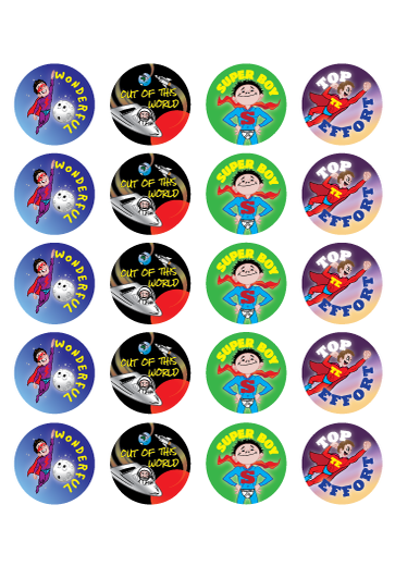 Super Boy Merit Stickers - 100 Pack | General | Preschool, Junior ...