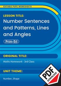 Number Sentences and Patterns, Lines and Angles | Mathematics | 3rd Class