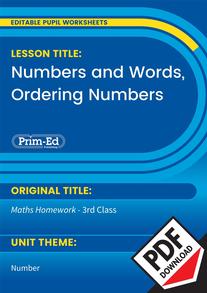 Numbers and Words, Ordering Numbers | Mathematics | 3rd Class